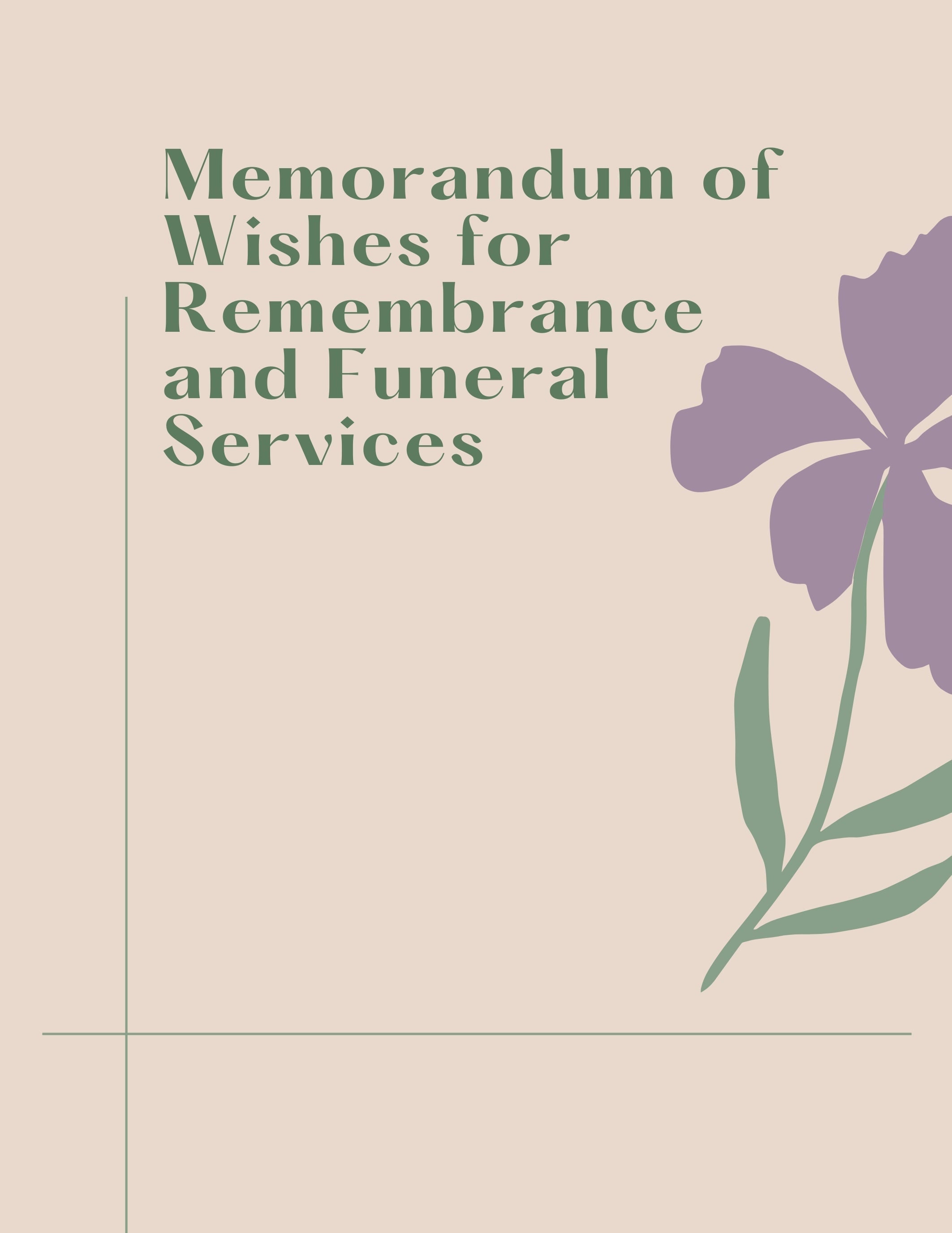 Memorandum for Funeral and Burial Wishes - Etsy
