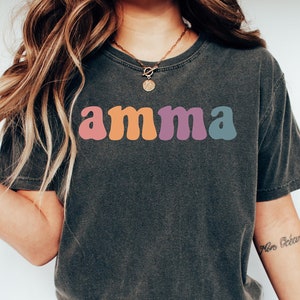 Comfort Colors Amma T-shirt, Retro Amma Shirt, Custom Mama Gift, Custom ...
