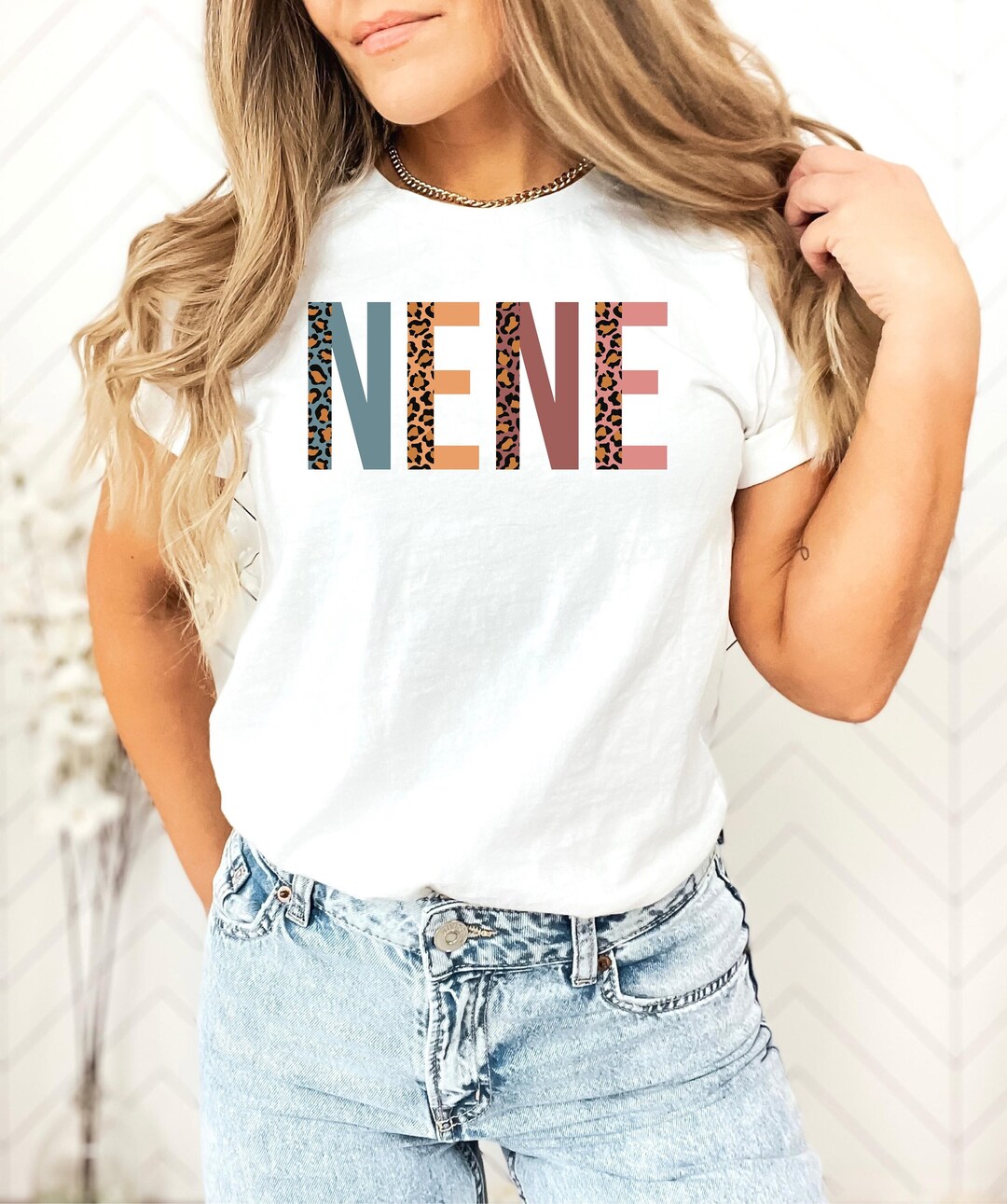 NENE Shirt, Custom Mom Tshirt, Personalized Women Tee, Leopard Shirt ...