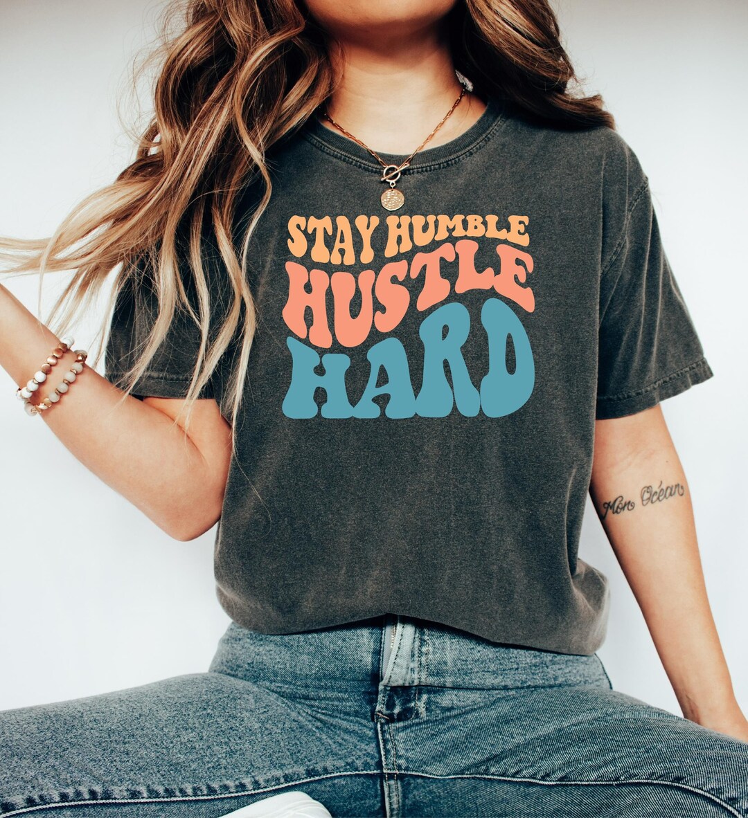 Comfort Colors Humble Hustle Hard T-shirt, Workout Shirt, Cute Hustler ...