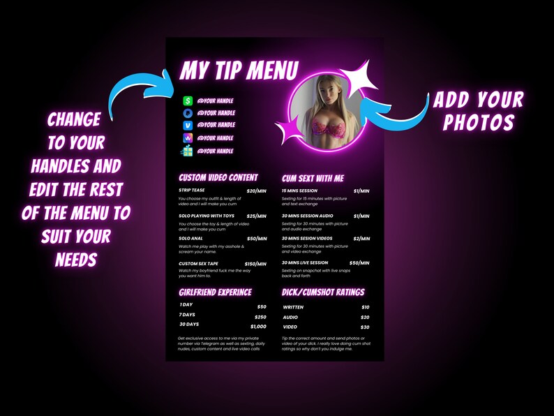 Onlyfans Tip Menu, Canva Template, Sex Worker Tip Menu, SW Menu, Fansly ... Onlyfans Tip Menu, Canva Template, Sex Worker Tip Menu, SW Menu, Fansly ...