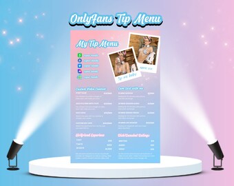 Onlyfans Tip Menu Editable Template Canva - Etsy