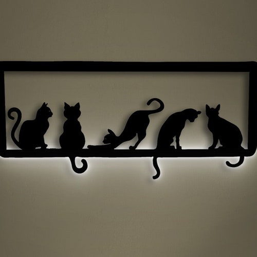 Cats Metal Wall Art Cats Hanging Wall Art Cats Decor Gift - Etsy