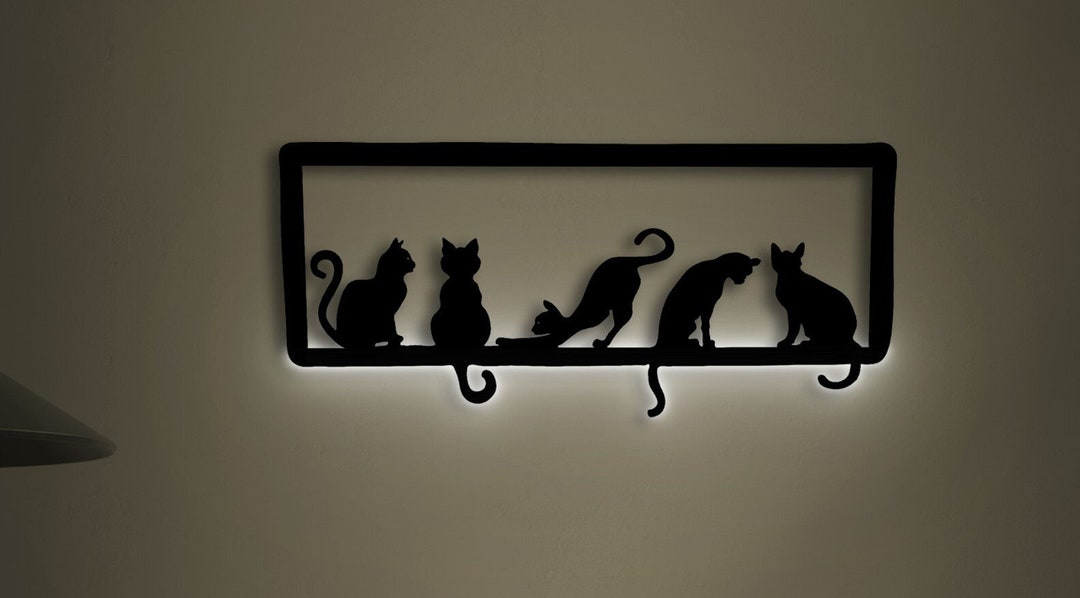 Cats Metal Wall Art, Cats Hanging Wall Art, Cats Decor, Gift for Cat ...