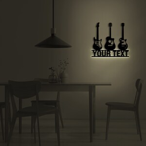 3 Guitars Wall Art, Customized Gift for Guitar Lovers, Guitar Metal ...
