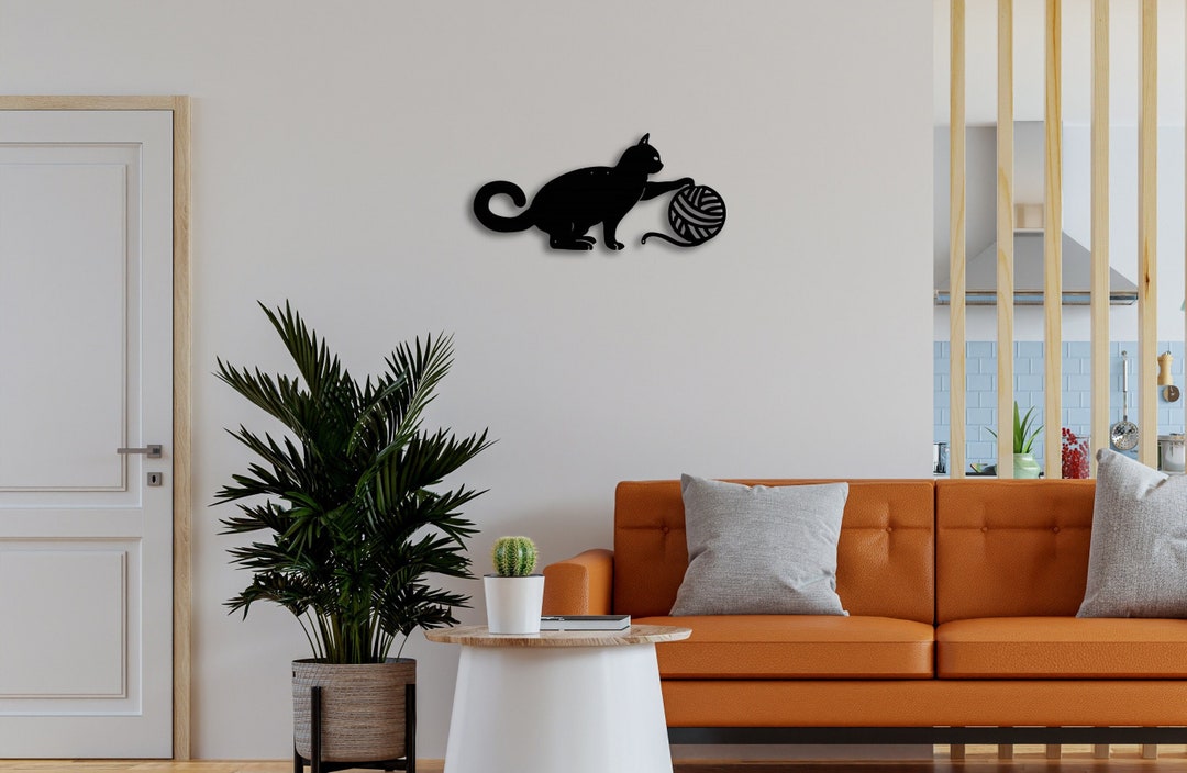 Cat Hanging Wall Art, Cat Metal Wall Art, Cat Metal, Wall Deco, Gift ...