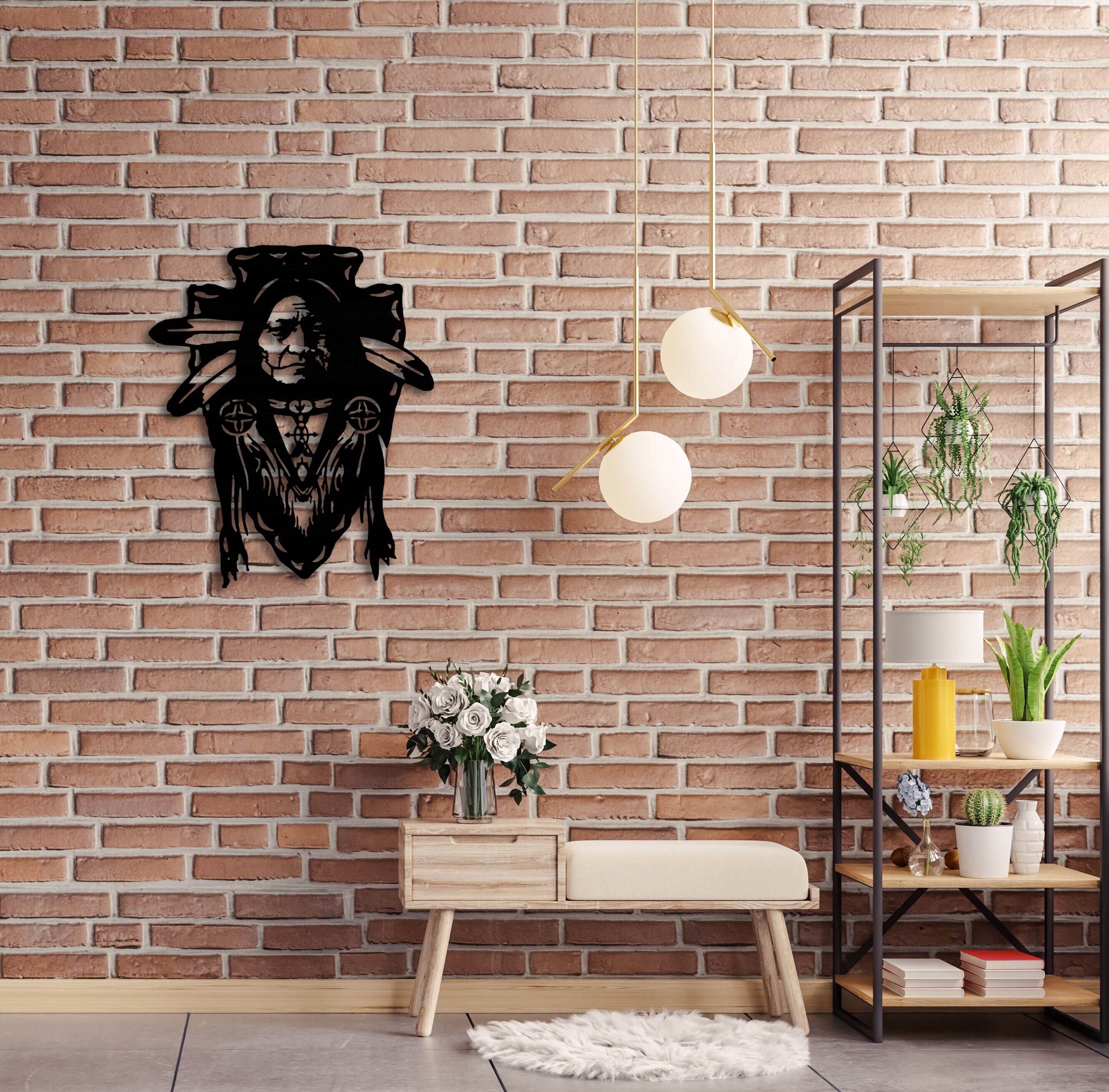 Geronimo Wall Decor Indian Metal Decor Native American Deco - Etsy