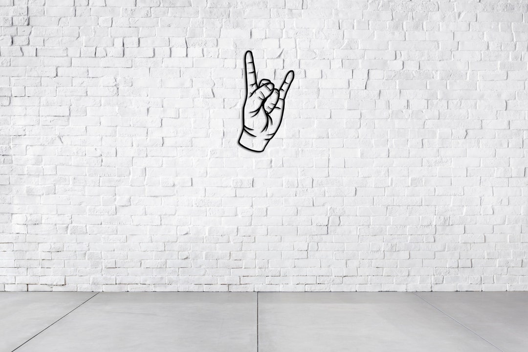 Rock on Hand Metal Wall Art, Rock and Roll Wall Art, Musicians Gift ...