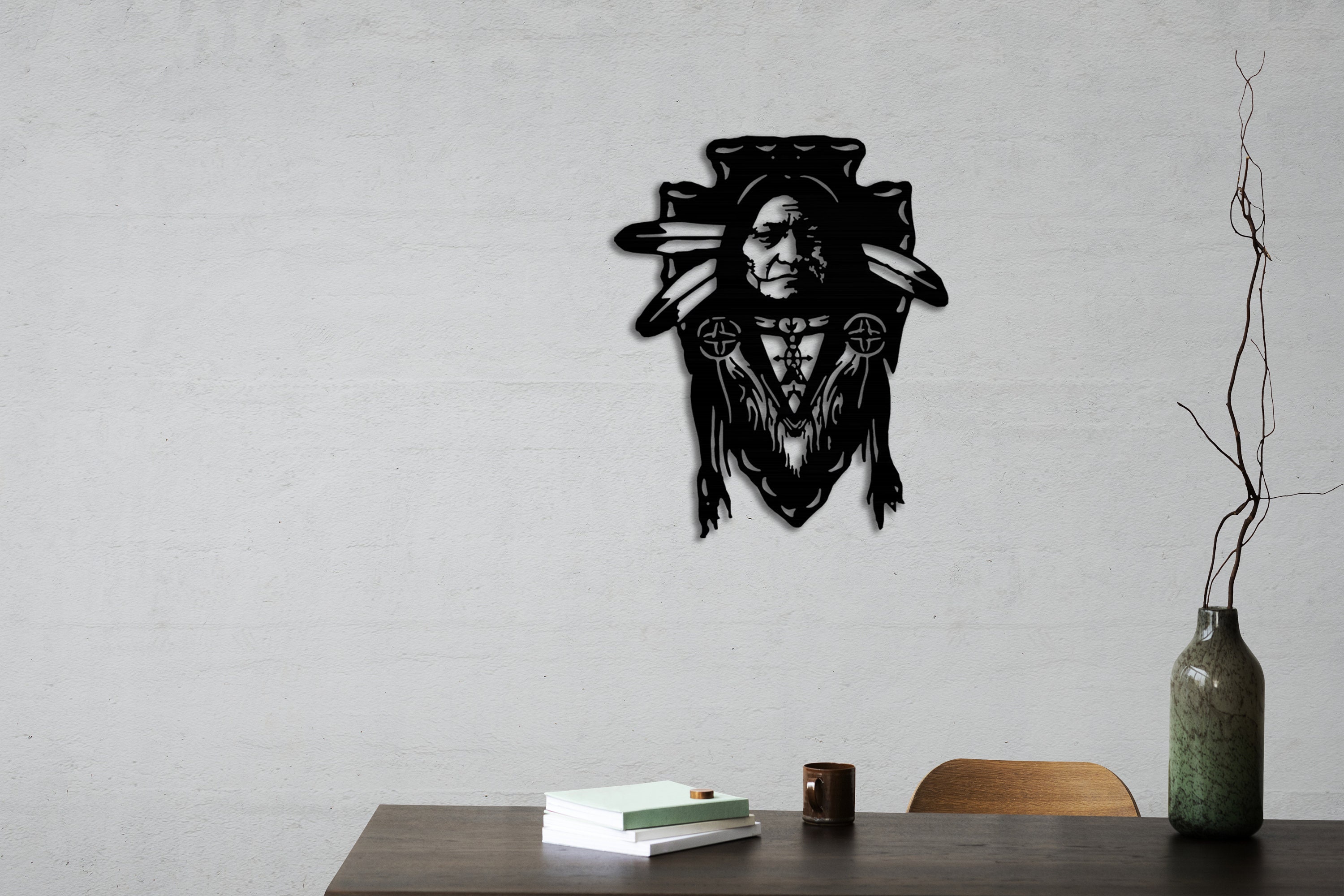 Geronimo Wall Decor Indian Metal Decor Native American Deco - Etsy