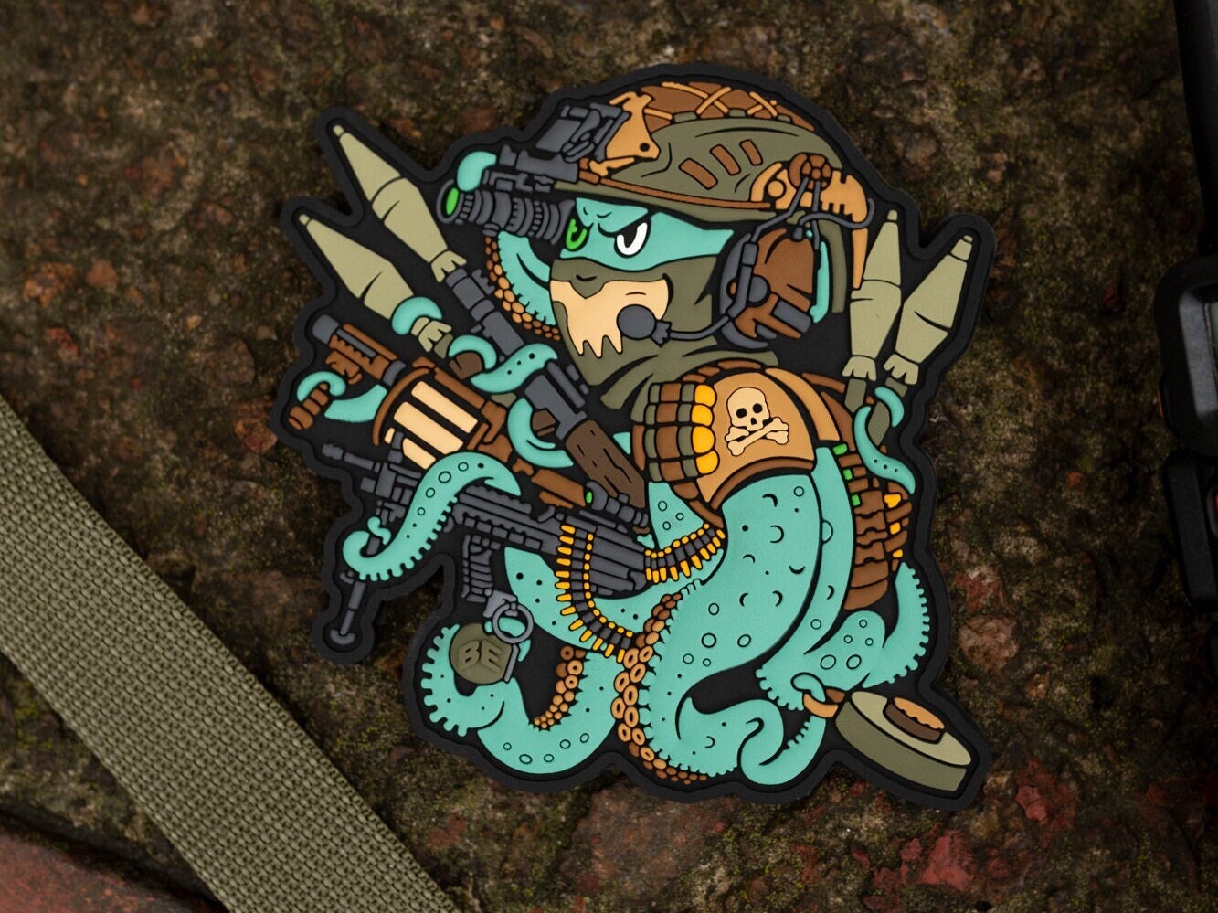 Octopus Patch PVC, 3D, Chevron, Velcro Patch, Blue, Squid, Colored ...