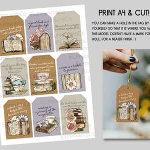 Printable Gift Tags for Book Gifts | Book Lover Gift Tags, Cottagecore ...
