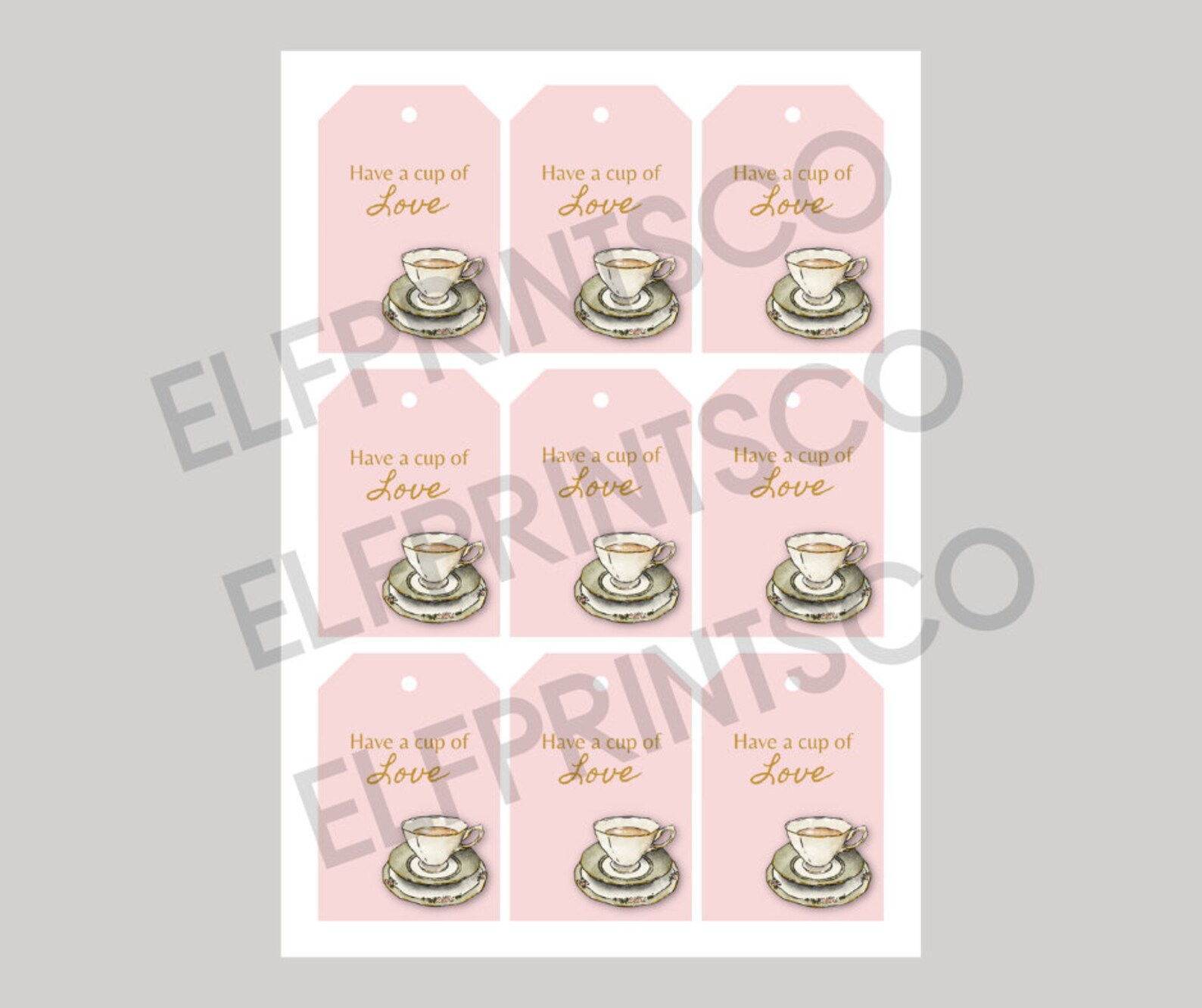 Printable Tea Gift Tag | Gift Tag for Tea Gifts, DIY Coffee or Tea Gift ...