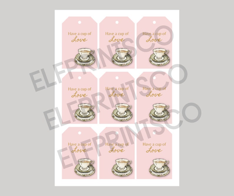 Printable Tea Gift Tag | Gift Tag for Tea Gifts, DIY Coffee or Tea Gift ...