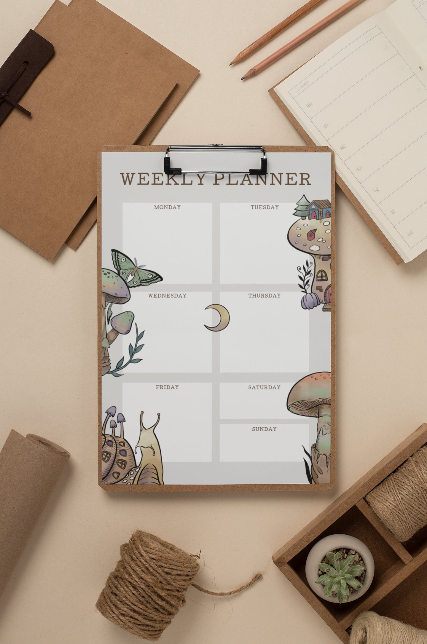 A4 Printable Goblincore Weekly Planner | Cottagecore Weekly Planner ...