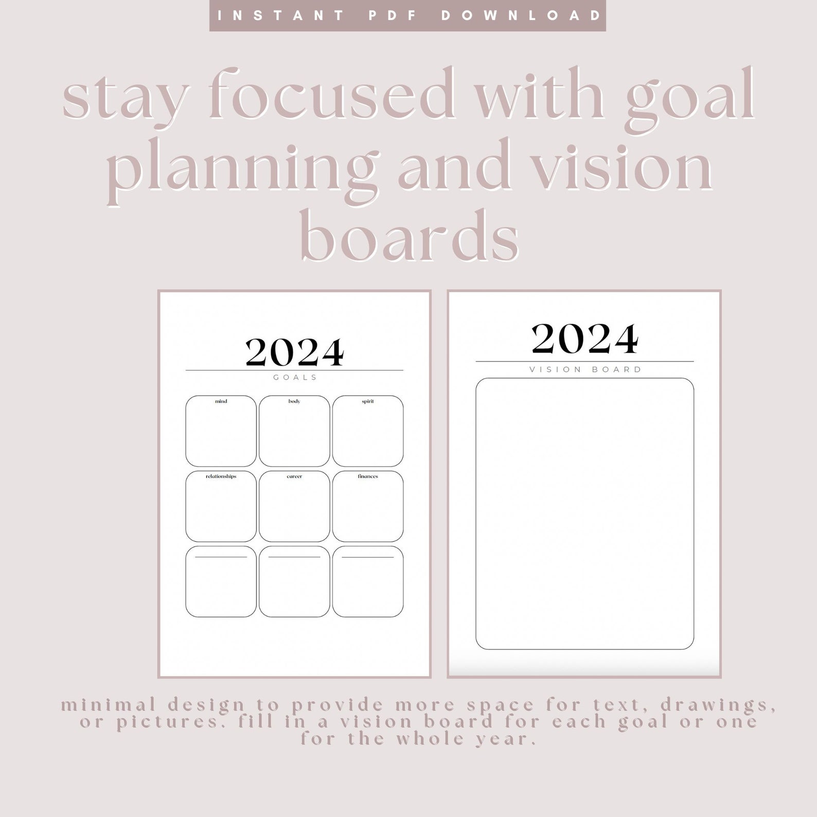 2024 Year Overview Planner Printable | Productivity | Agenda | Sunday ...