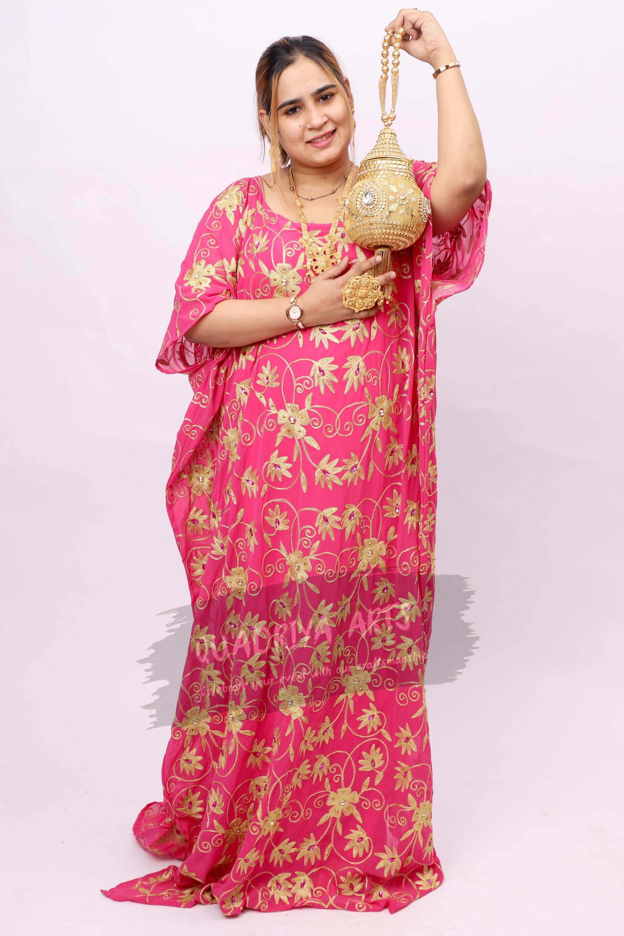 Handmade Chiffon Somali Dirac Dress: Gold Mbroidery - Etsy