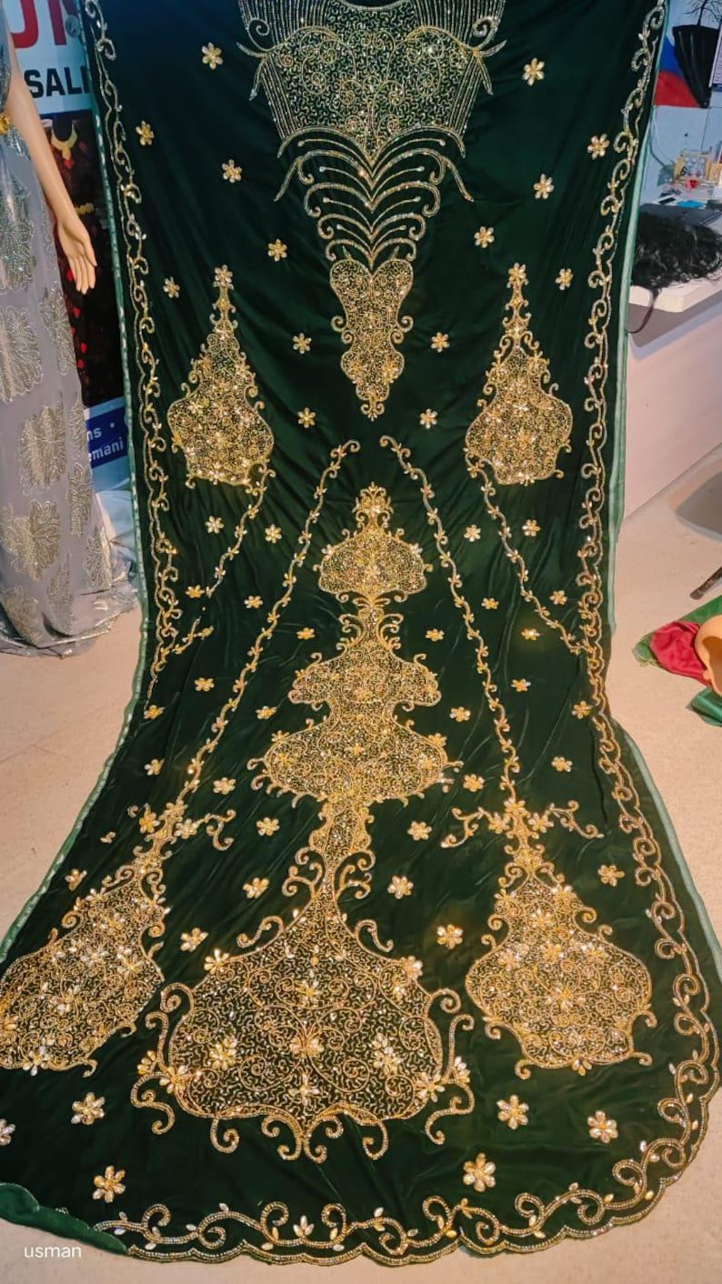 Black Velvet Bridal Dirac: Somali Wedding Dress With Gold Embroidery - Etsy