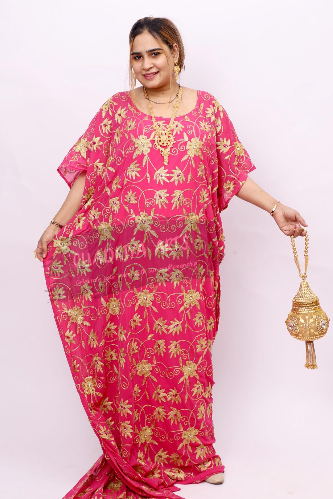 Handmade Chiffon Somali Dirac Dress: Gold Mbroidery - Etsy