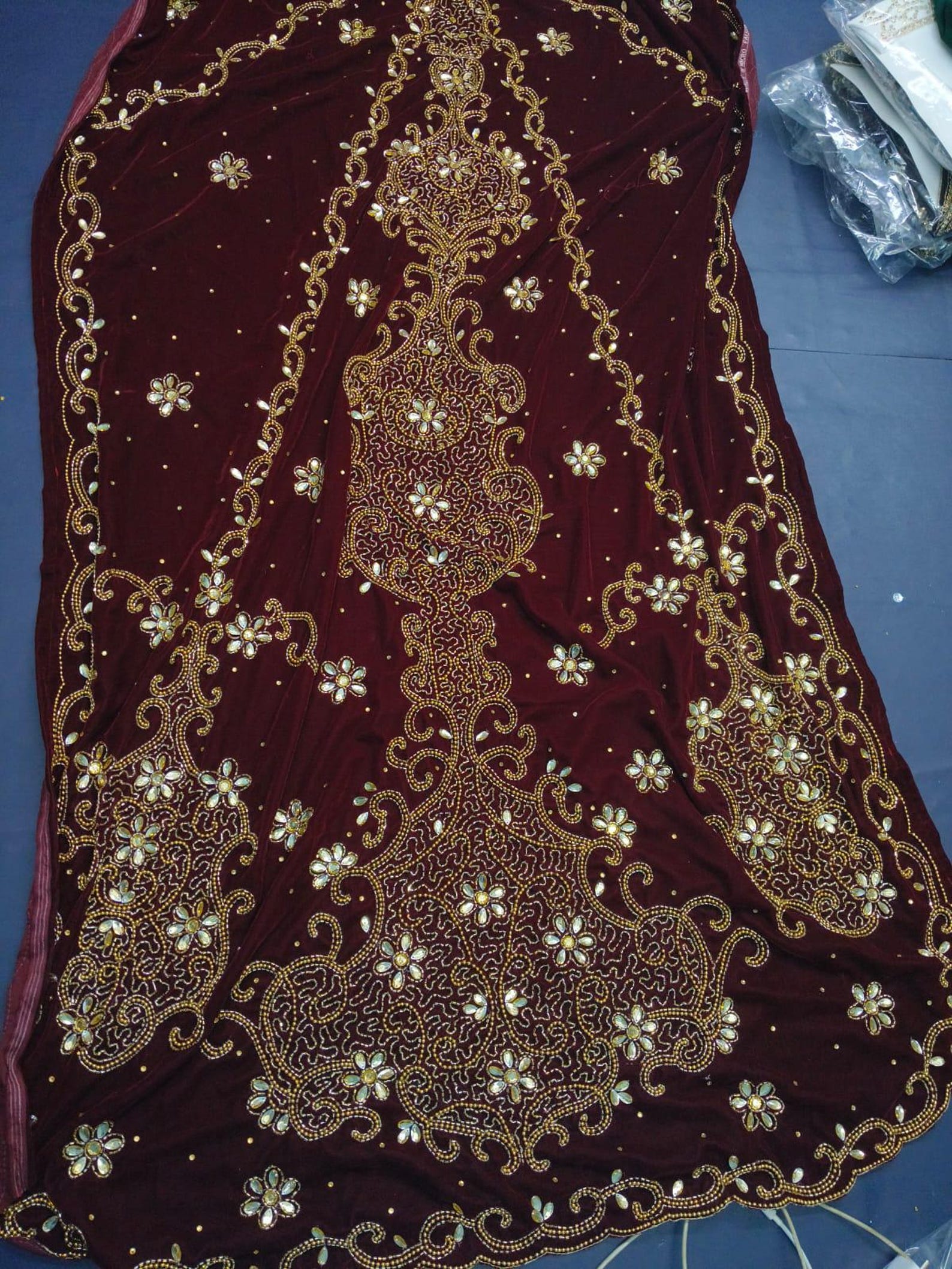 Black Velvet Bridal Dirac: Somali Wedding Dress With Gold Embroidery - Etsy