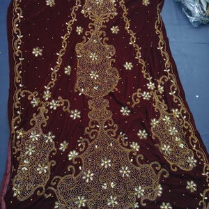 Black Velvet Bridal Dirac: Somali Wedding Dress With Gold Embroidery - Etsy
