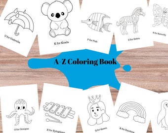 Printable Alphabet Colouring Book - Etsy