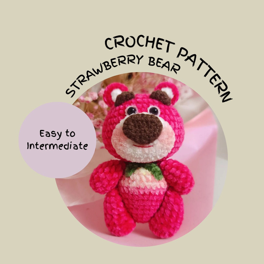 Lotso Strawberry Bear Crochet Pattern Lotso Amigurumi Pattern Pink ...