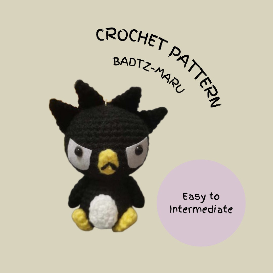Badtz Crochet Pattern, Black Penguin Pattern, Kawaii Cartoon Pattern ...