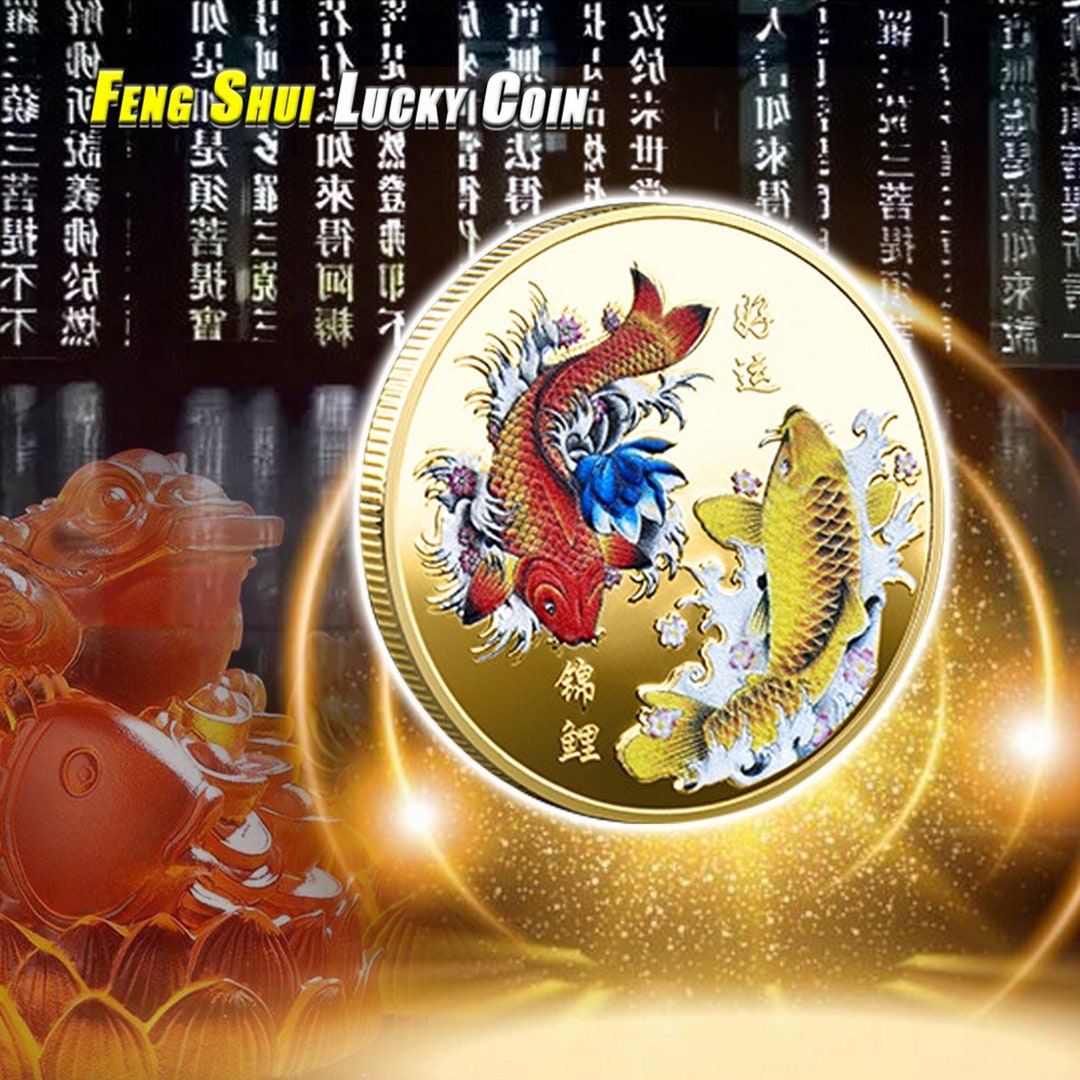 Feng Shui Lucky Coin Koi Wallet Pendant - Etsy