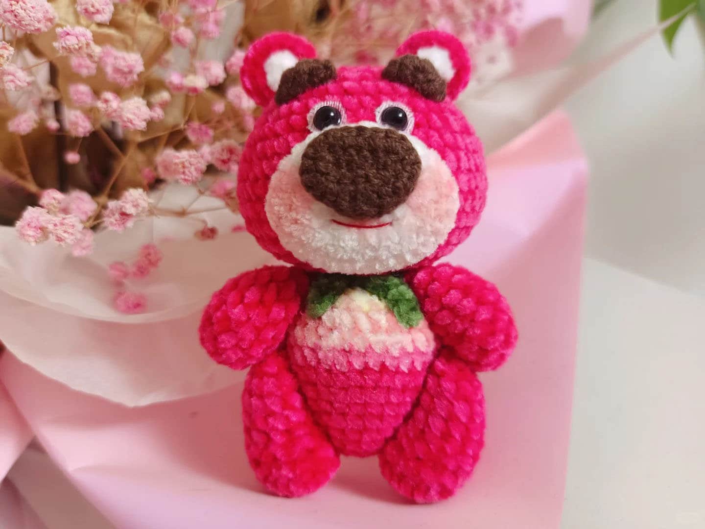 Lotso Strawberry Bear Crochet Pattern Lotso Amigurumi Pattern Pink ...