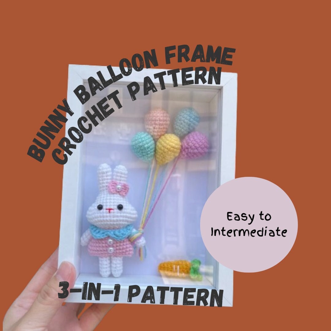 Bunny Carrot Balloons Crochet Pattern Custom Handmade Carrot Rabbit 3D ...