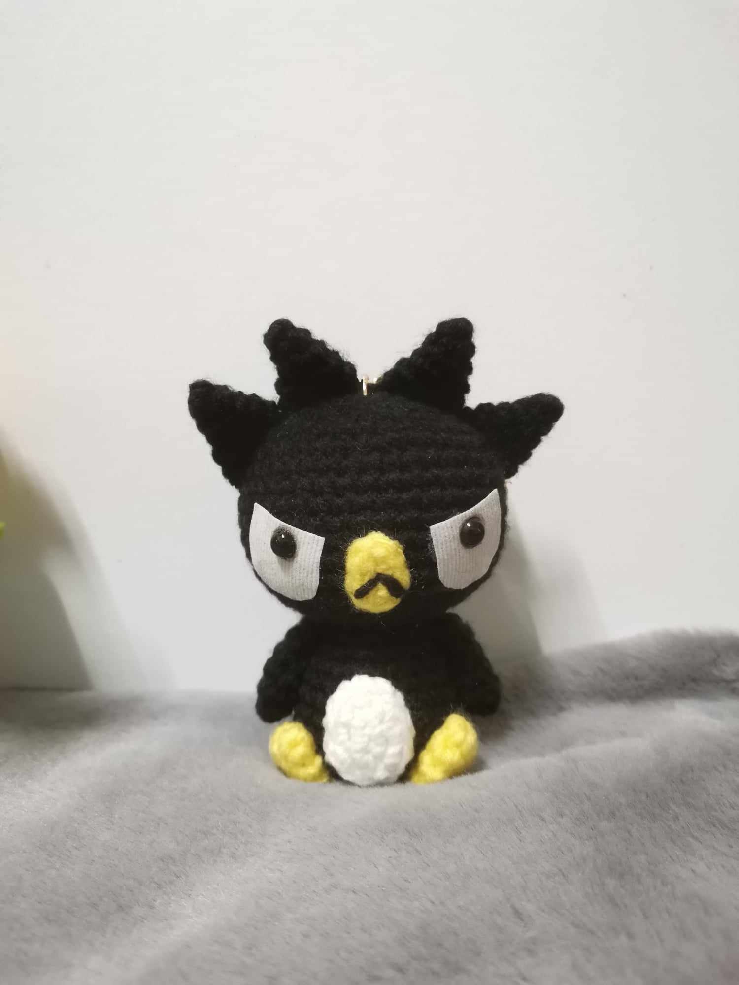 Crochet Badtz-maru Keychain, Amigurumi Crochet Black Penguin, XO, Badtz ...