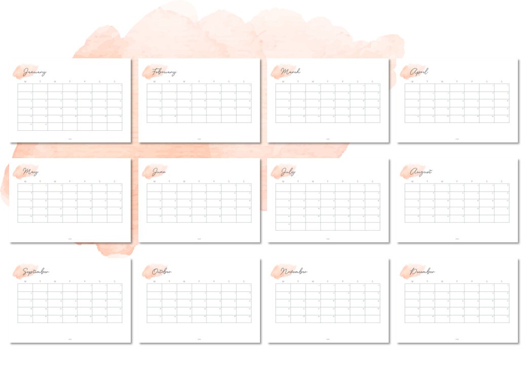 Calendrier 2023, Imprimable, Calendrier simple minimaliste, A4, Pages ...