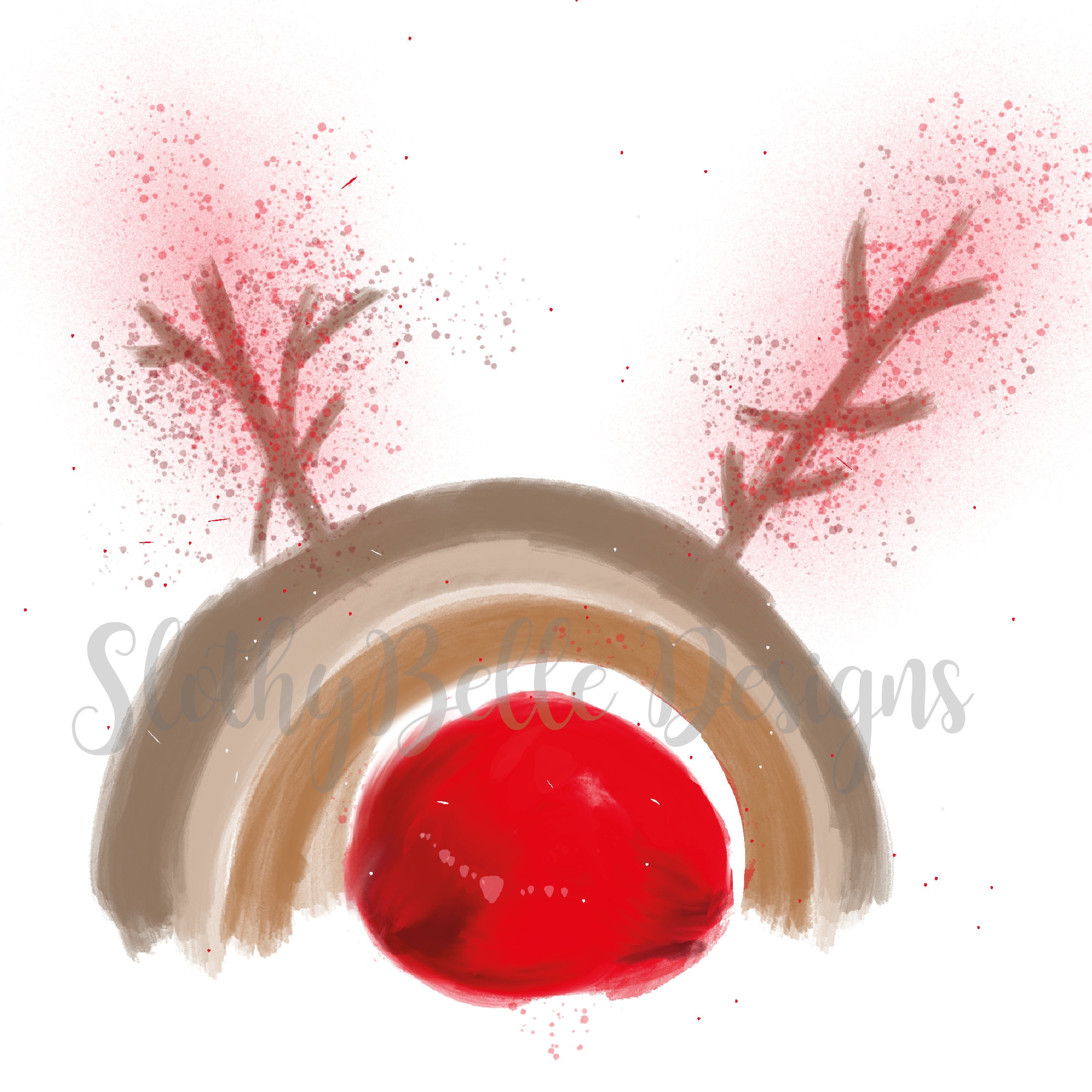 Reindeer Rainbow Clipart Christmas Sublimation Design Cute - Etsy