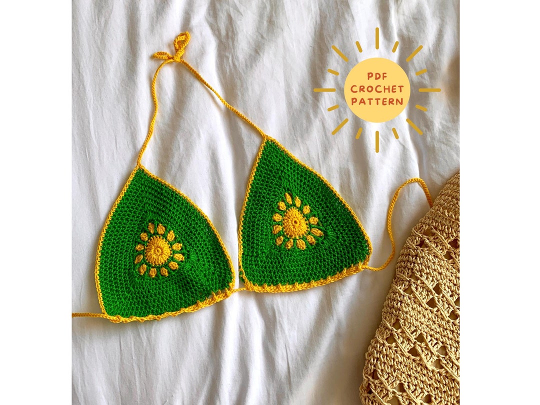 Crochet Bikini Top Pattern/ Crochet Summer Top/ Crochet Beach Top/ Sun ...