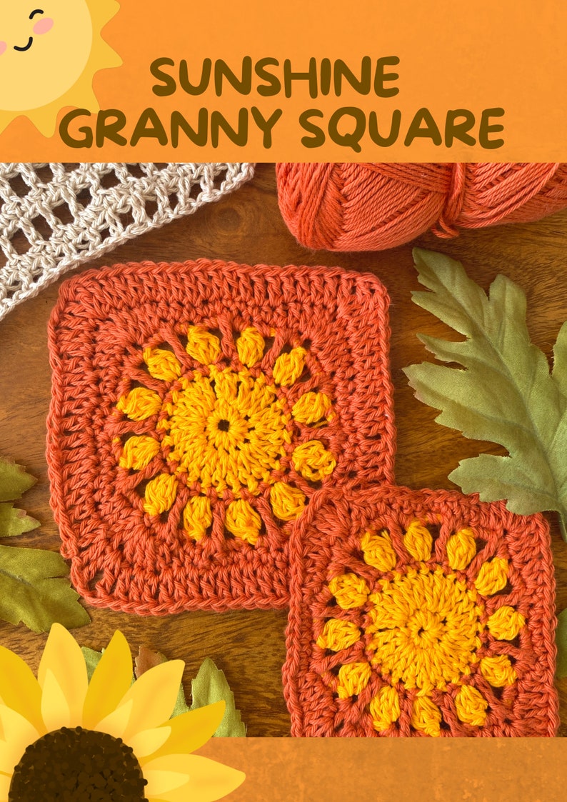 Sun Granny Square Pattern/sunshine Granny Square Pattern/ - Etsy UK