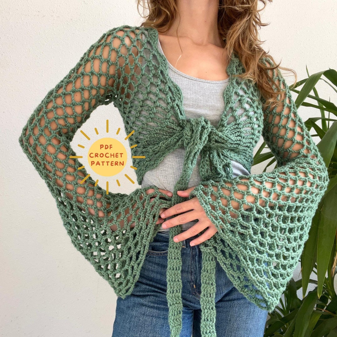 Meshmerizing Tie Top Pattern/ Crochet Summer Top Pattern/ Crochet Wrap ...