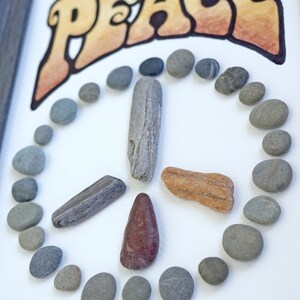 Peace Sign Pebble Art Hippie Decor Watercolor Painting - Etsy