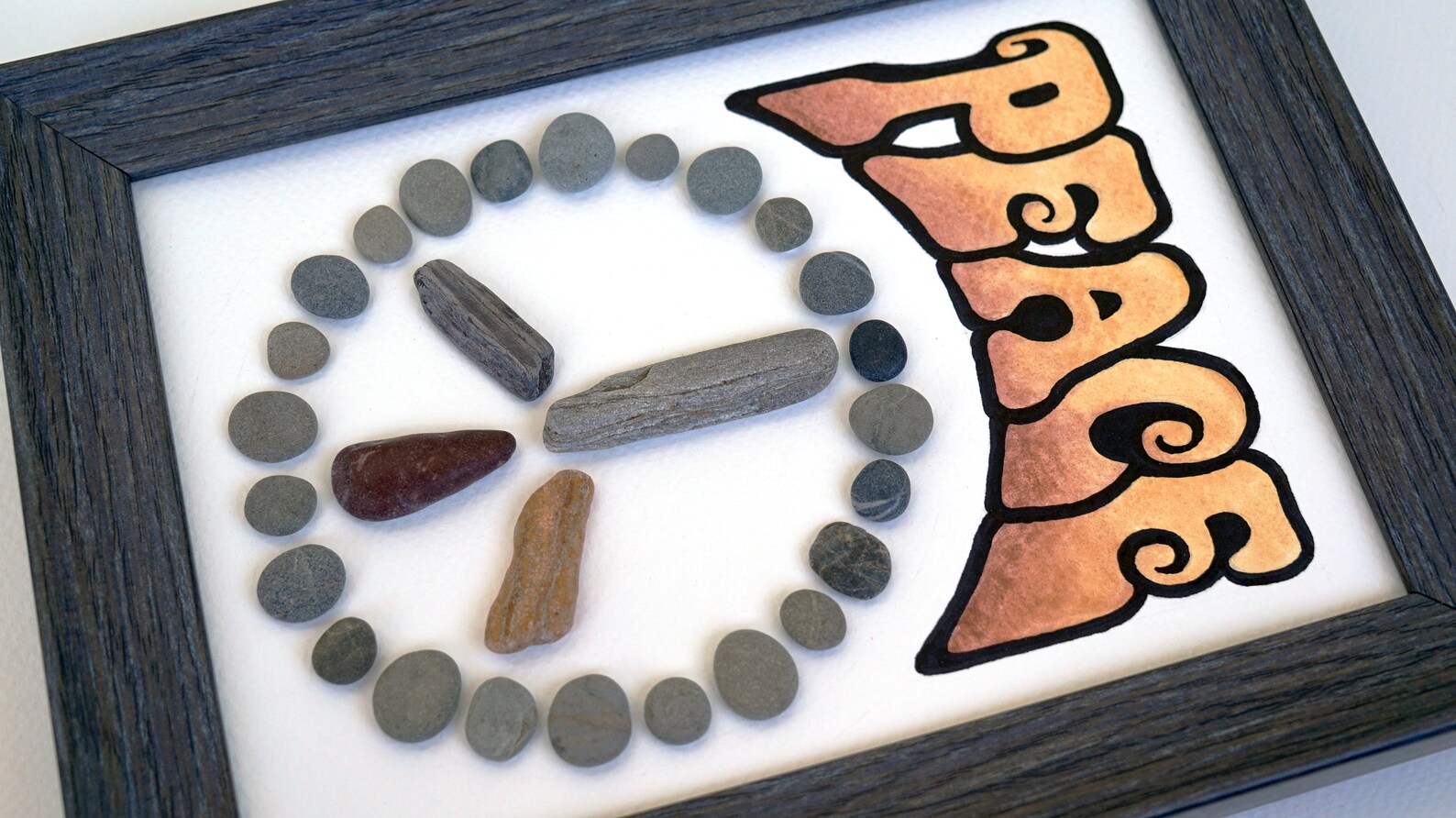 Peace Sign Pebble Art Hippie Decor Watercolor Painting - Etsy