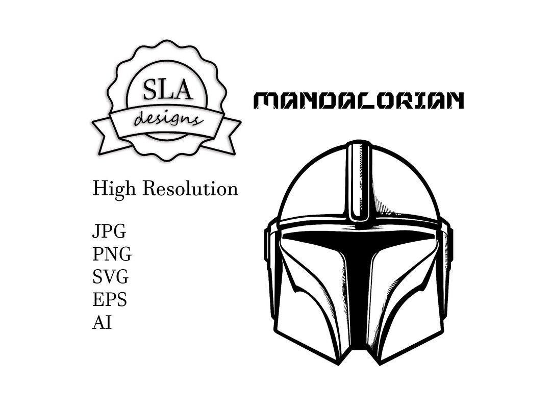 Mandalorian SVG, Fan Art Star Wars Svg File, Linocut Vector Design SVG ...