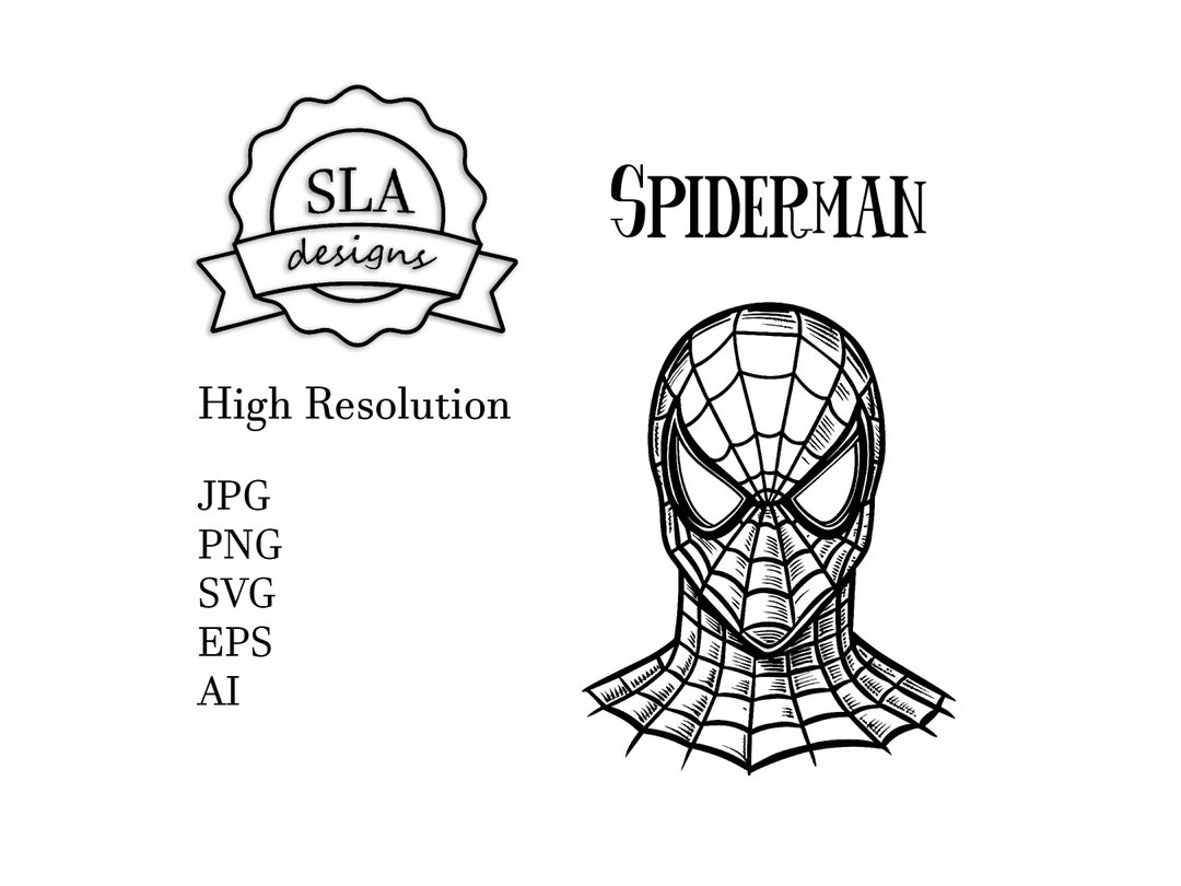 Spiderman SVG, Comics Fan Art Linocut, Digital Line Art SVG File, PNG ...