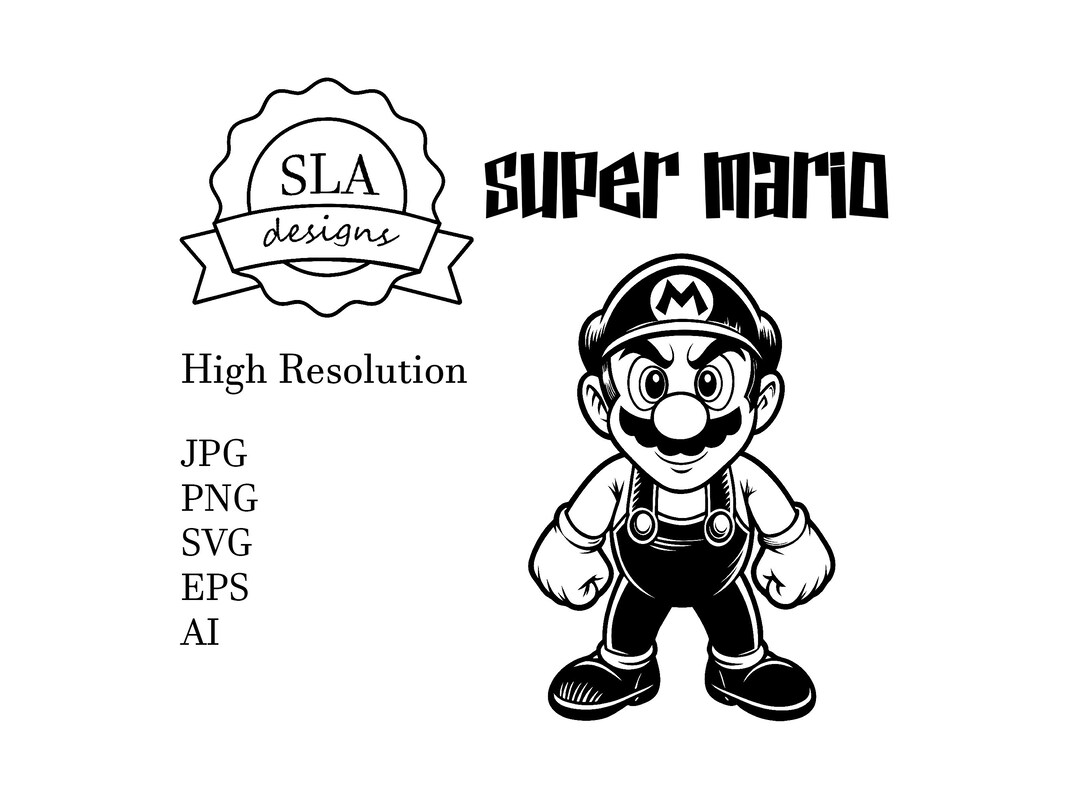 Super Mario SVG, Mario Bros Fan Art Line Art Svg, Circuit Design SVG ...