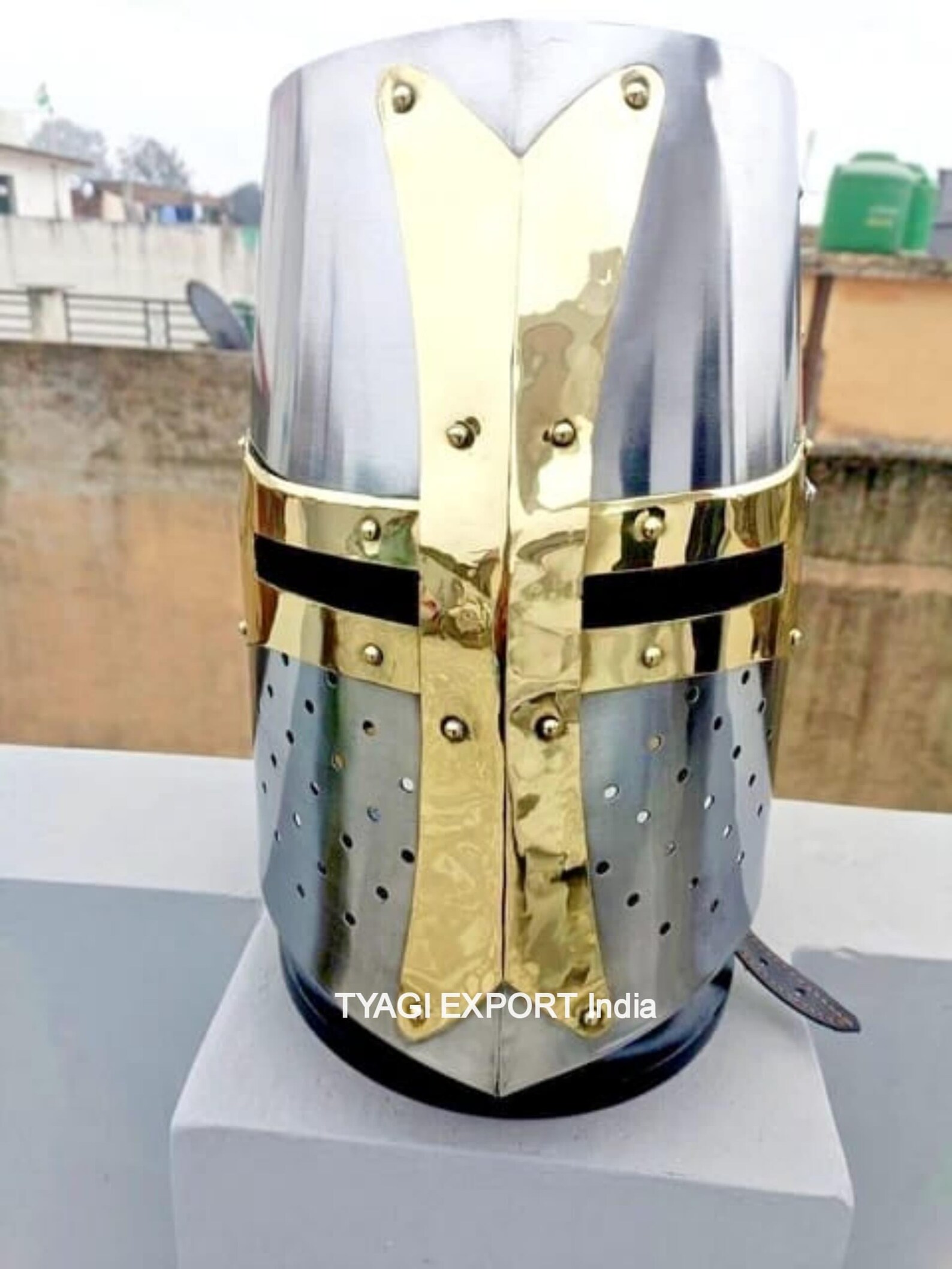 Wearable Brass Crusader Helmet | Medieval Knight Helm With Liner - Etsy