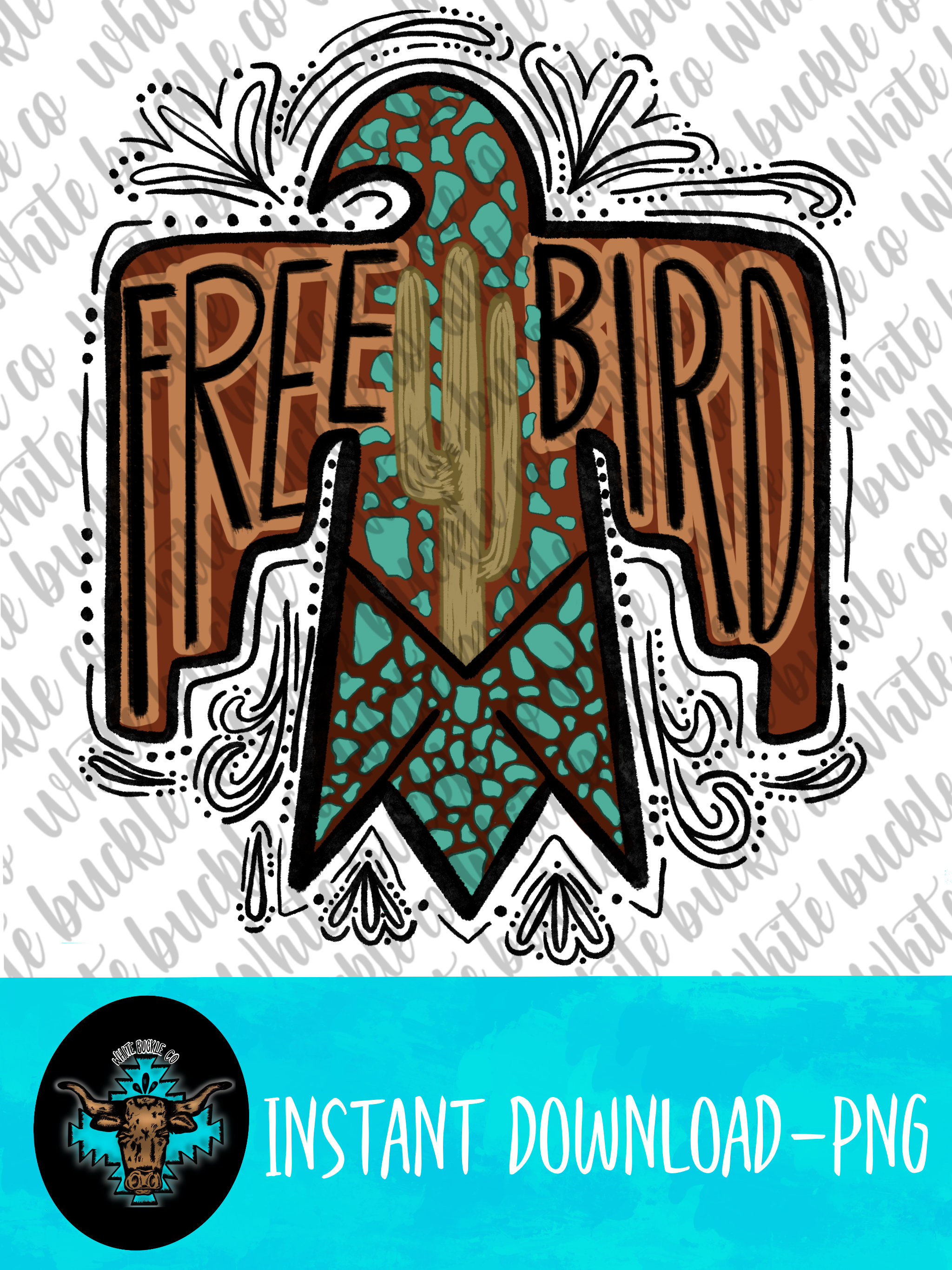 Freebird Png, Western Png, Turquoise Western Png,thunderbird, Aztec ...