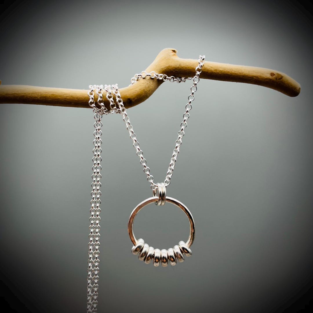 Sterling Silver Fidget Spinner Necklace: Calming Anxiety Pendant - Etsy