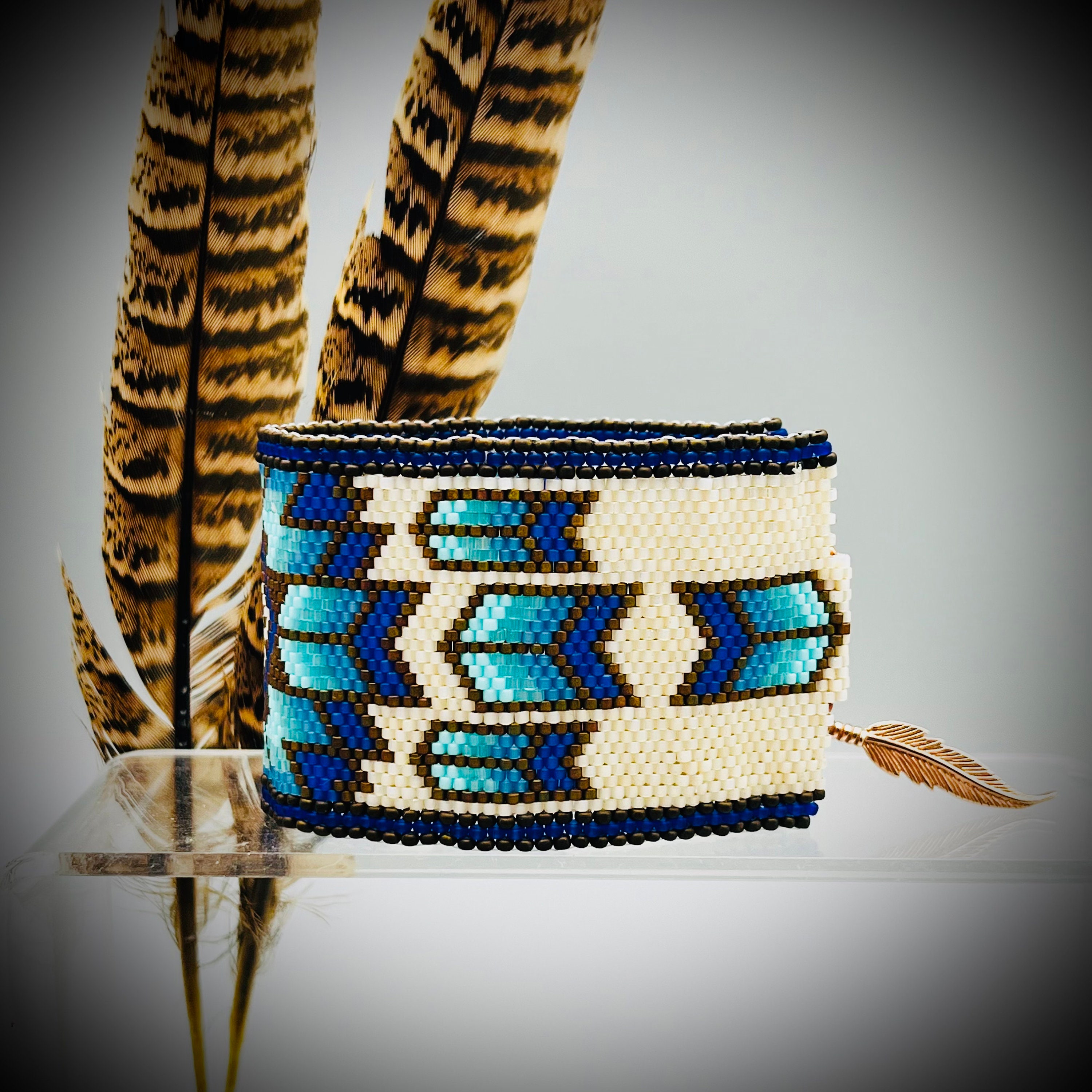 Navajo Southwestern Native American Style Beaded Cuff, Beaded Cuff ...