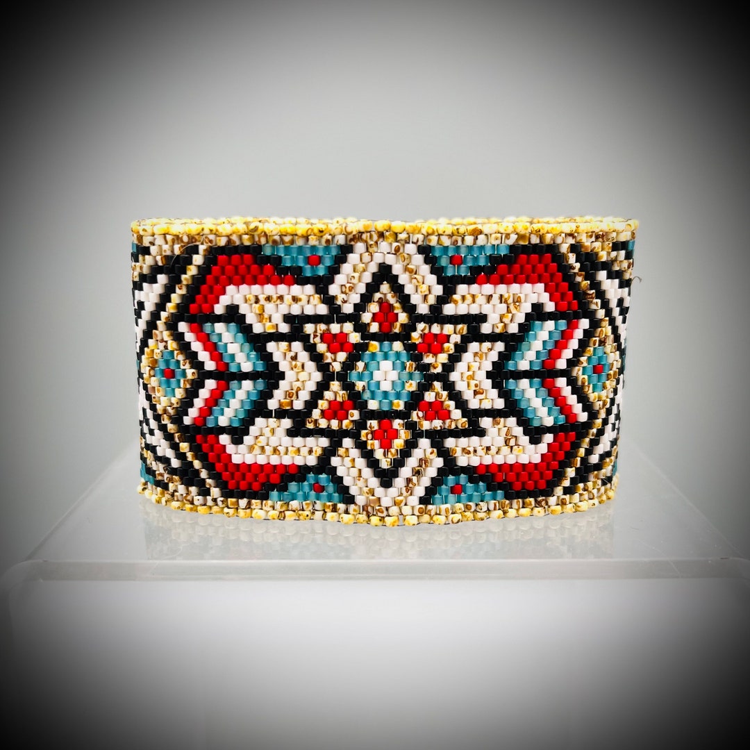 Navajo Southwestern Native American Style Beaded Cuff, Beaded Cuff ...