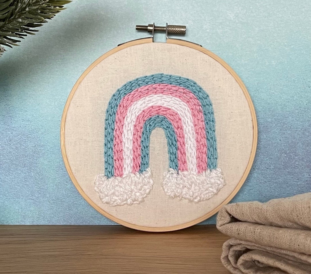 Transgender Pride Flag Rainbow Finished Embroidery Hoop - Etsy