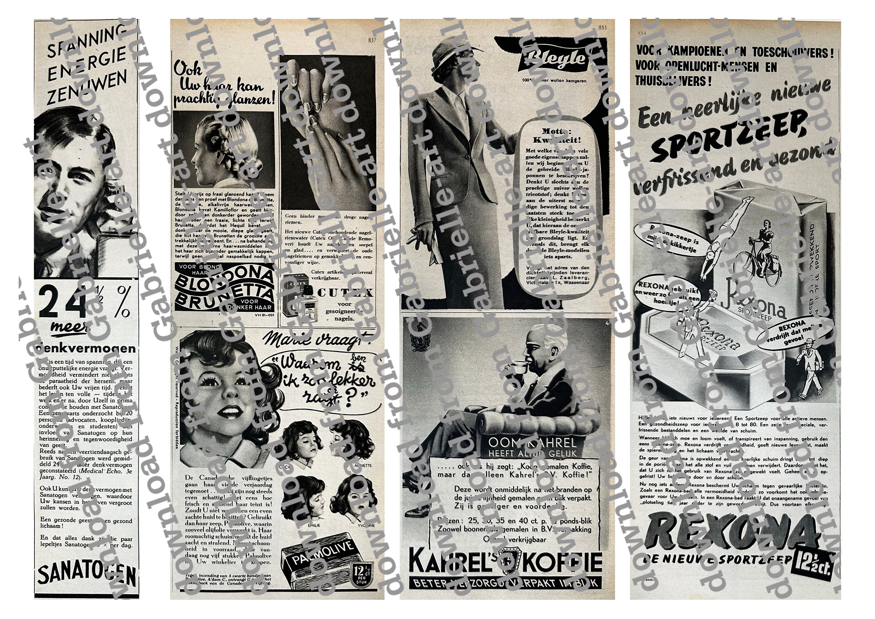 Printable Vintage Ad Collage – 4-page Cut-out Set (1930s–1950s) - Etsy