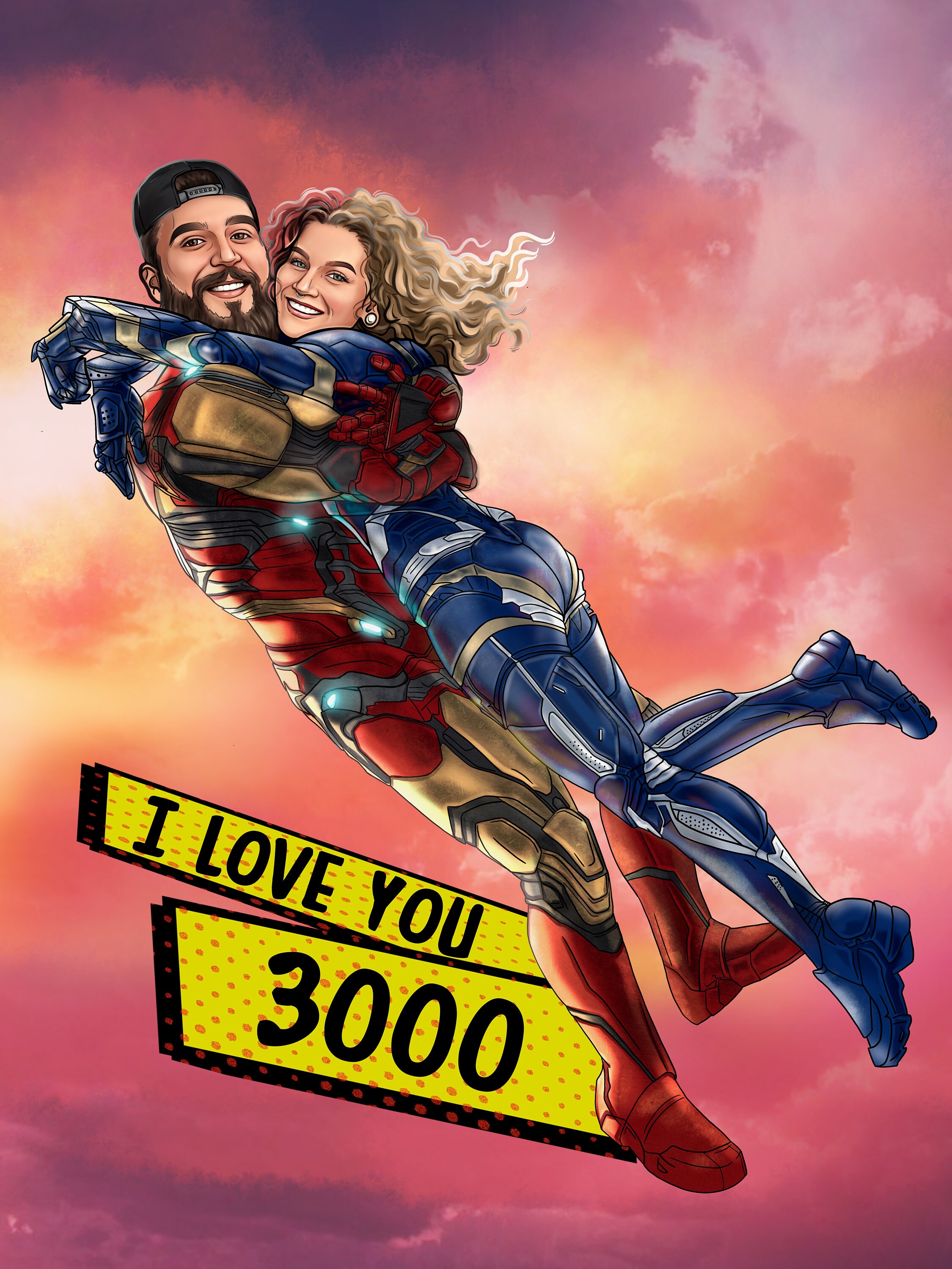 Captain Drawing Custom Captain Illustration Couple Custom Drawing ...