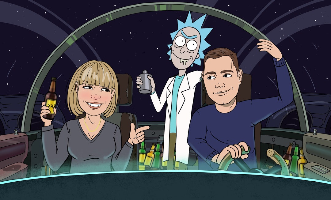 Rick and Morty Illustration | Family Custom Portrait Personalized ...